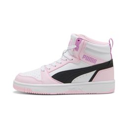 Puma M&auml;dchen Sneaker "REBOUND V6 MID JR", Gr. 36, pink, Synthetik, mehrfarbig, Schuhe, kn&ouml;chelhoch, retro-inspiriertes Design, mit SOFTFOAM+ D&auml;mpfung