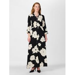 Y.A.S Damen Hemdblusenkleid "YASSAVANNA LONG SHIRT DRESS", schwarz, Gr. XS, bedruckt, Web, Obermaterial: 100% Viskose, Kleider, Viskose, loose fit