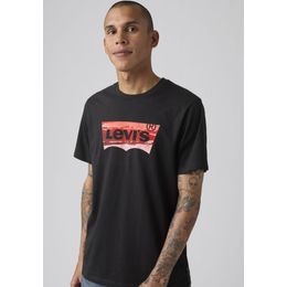 Levi's LEVI'S Herren T-Shirt "Batwing Logo Tee"coastal filled bw 2 jet schwarz, Gr. L, Jersey, Obermaterial: 100% Baumwolle, Shirts, mit Logo-Front-Print