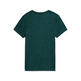 Puma Damen Trainingsshirt "W TAD ESSENTIAL HEATHER LOGO TEE", gr&uuml;n, Gr. L, Jersey, Obermaterial: 100% Polyester, Shirts, Kurzarm, sportliches