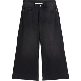 bonprix Damen Weite Jeans, schwarz, Gr. 38, Denim/Jeans, Obermaterial: 73% Baumwolle, 24% Polyester, 3% Elasthan, Jeans, Loose Fit Passform, 7/8