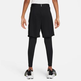 Nike Jungen Leggings "B NP DF TIGHT 24"schwarz, schwarz, wei&szlig;, Gr. XS, Obermaterial: 90% Polyester, 10% Elasthan, Hosen, F&uuml;r Kinder und Jugendliche