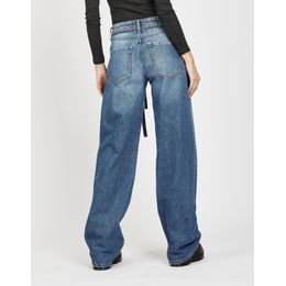 Gang Damen Loose-fit-Jeans "94CLAIRE", blau, Gr. 32, Denim/Jeans, Obermaterial: 100% Baumwolle, Jeans, mit Bindeg&uuml;rtel und Naht am Oberschenkel,