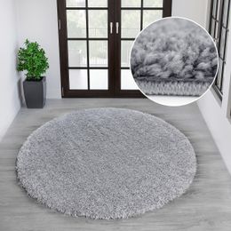 Hochflor-Teppich OTTO HOME, H:30mm &Oslash;:190cm, grau, Kunstfaser, Teppiche, "Viva Shaggy, in Standard- und Premium-Qualit&auml;t, 30 mm oder 45 mm H&ouml;he", Uni