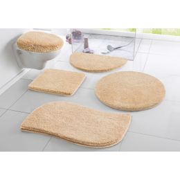 Badematte OTTO HOME, H:32mm, beige, Kunstfaser, Badematten, "Merida, Badvorleger, Badezimmer Teppich", Badteppich, Uni Farben, rechteckig, rund & als