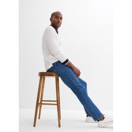 bonprix Herren Gerade Jeansblau denim (l&auml;nge: regul&auml;r), Gr. 58, Abriebeffekte, unifarben, Denim/Jeans, Obermaterial: 99% Baumwolle, 1% Elasthan,