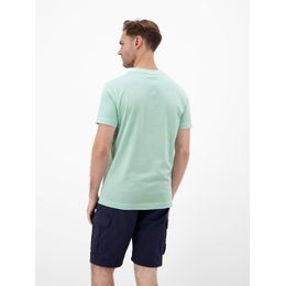 Lerros Herren T-Shirt "T-Shirt mit O-Neck und Frontprint", gr&uuml;n, Gr. M, 100% Baumwolle, Shirts