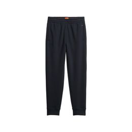 Superdry Herren Sweathose "ESSENTIAL LOGO JOGGERS HB", blau, Gr. XL, meliert, angeraute Sweatware, Obermaterial: 80% Baumwolle, 20% Polyester, Hosen,