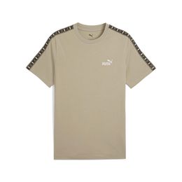 Puma Damen T-Shirt "ESS TAPE TEE"lux army, Gr. L, bedruckt, Jersey, Obermaterial: 100% Baumwolle, Shirts, Regular Fit Passform, Rundhalsausschnitt