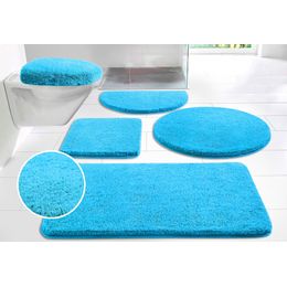 Badematte OTTO HOME, H:32mm, blau, Kunstfaser, Badematten, "Merida, Badvorleger, Badezimmer Teppich", Badteppich, Uni Farben, rechteckig, rund & als