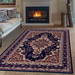 Teppich OTTO HOME, B:120cm H:7mm L:170cm, blau, Kunstfaser, Wohnzimmer, Teppiche, "Oriental, Made in Belgium", Orient-Optik, mit Bord&uuml;re, Teppich,