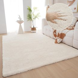 Hochflor-Teppich OTTO HOME, B:120cm H:25mm L:180cm, beige, Kunstfaser, Teppiche, "Microfaser Teppich Magong, besonders weich, sehr feiner Flor", uni,