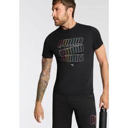 Puma Herren T-Shirt "ESS LOGO LAB HOG TEE", schwarz, Gr. L, unifarben, Jersey, Obermaterial: 100% Baumwolle, Shirts, Regular Fit, Kurzarm, f&uuml;r