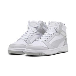 Puma Herren Sneaker "REBOUND V6", Gr. 38,5, wei&szlig;, Synthetik, unifarben, Schuhe, kn&ouml;chelhoch, wasserabweisendes Obermaterial, weiche Innensohle