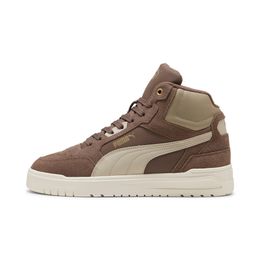 Puma Herren Sneaker "SHUFFLE DOWNTOWN MID WTR", Gr. 47, gold, Leder, Schuhe, kn&ouml;chelhoher Schnitt, mit Schn&uuml;rverschluss, aus Leder