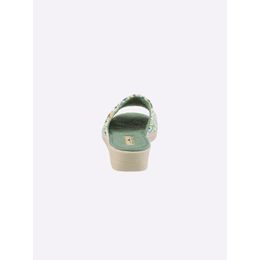 Casual Looks Damen Pantoffel, Gr. 37gelb, bedruckt, Schuhe