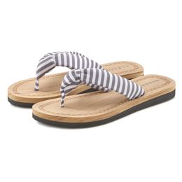 ELBSAND Damen Badezehentrenner "Sandale, Badelatsche, Flip Flop, Mule, Badeschlappe, Pantolette", Gr. 36, grau, Obermaterial: 100% Textilmaterial.