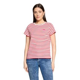 Kurzarmshirt Cartoon "Damen mit Rundhalsausschnitt", Damen, Gr. 34, cream, rot, Obermaterial: 100% Baumwolle, loose fit normal, Rundhals, Shirts