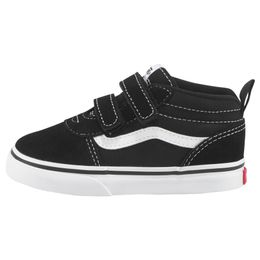 Vans Kinder Sneaker "Ward Mid V", Gr. 22,5, schwarz-wei&szlig;, Leder, Textil, unifarben mit Farbeinsatz, Schuhe, f&uuml;r Kinder mit Klettverschluss