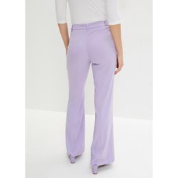 bonprix Damen Anzughosehellviolett, Gr. 48, Web, Obermaterial: 66% Polyester, 33% Viskose, 1% Elasthan, Hosen, mit Elasthan-Anteil, Regular Fit,