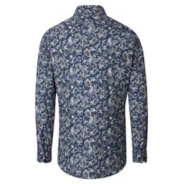Venti Herren Businesshemd "Venti Businesshemd Langarm Print", blau, Gr. 40, bedruckt, 97% Baumwolle, 3% Elasthan, Hemden
