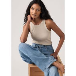 Levi's LEVI'S Damen Tanktop "ESSENTIAL RACER TANK"garment dye fa191913 chateau gray rib, Gr. L, Jersey, Obermaterial: 95% Baumwolle, 5% Elasthan, Tops, Slim