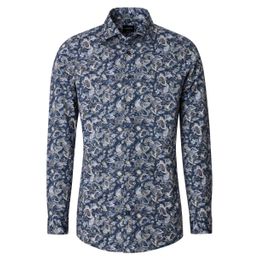 Businesshemd Venti "Venti Businesshemd Print", Herren, Gr. 39, Normalgr&ouml;&szlig;en, blau, 97% Baumwolle, 3% Elasthan, bedruckt, sehr figurbetont, Hemden