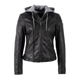 Mauritius Damen Lederjacke "MWAmmy", schwarz, Gr. XXL, unifarben, Obermaterial: 100% Schafsleder. Futter: 100% Polyester. Kapuze: 55% Baumwolle, 45%