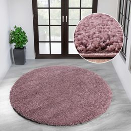 Hochflor-Teppich OTTO HOME, H:30mm &Oslash;:140cm, braun, Kunstfaser, Teppiche, "Viva Shaggy, in Standard- und Premium-Qualit&auml;t, 30 mm oder 45 mm H&ouml;he", Uni