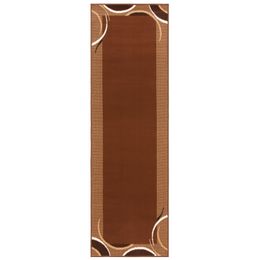 L&auml;ufer OTTO HOME, B:70cm H:7mm L:230cm, braun, Kunstfaser, Flur, Teppiche, "Noah", mit Bord&uuml;re, L&auml;ufer, Br&uuml;cke, Kurzflor, verspieltes Design, elegant