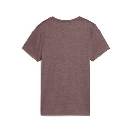 Puma Damen Trainingsshirt "W TAD ESSENTIAL HEATHER LOGO TEE", braun, Gr. M, Jersey, Obermaterial: 100% Polyester, Shirts, Kurzarm, sportliches