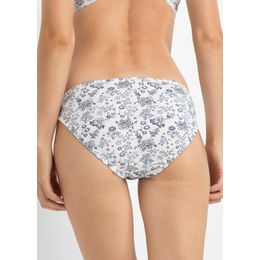 bonprix Damen Slip, Gr. 44indigo, wei&szlig; gebl&uuml;mt, wei&szlig;, indigo, Jersey, Obermaterial: 95% Baumwolle, 5% Elasthan, bedruckt, unifarben, Unterhosen,