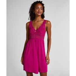 Hunkem&ouml;ller HUNKEM&Ouml;LLER Damen Pyjama "Slipdress Nora Lace", Gr. Mrosa, 95% Viskose, 5% Elasthan, Homewear-Sets