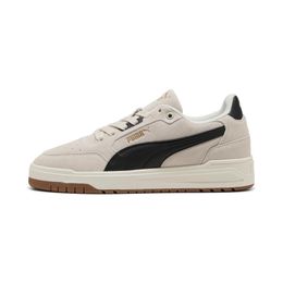 Puma Damen Sneaker "SHUFFLE DOWNTOWN SD", Gr. 41, beige, Leder, Schuhe, Obermaterial aus Leder, leicht profilierte Gummilaufsohle