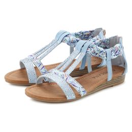 Lascana Damen Sandale "Sommerschuh, Sandalette, offener Schuh", Gr. 40, blau, Obermaterial: 50% Lederimitat, 50% Textilmaterial. Decksohle: 100%