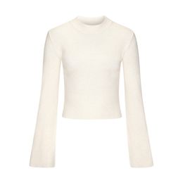 Damen Langarmshirt, Copenhagen Studios, Gr. 48, wei&szlig;, Rippstrick, Obermaterial: 50% Viskose, 28% Polyester, 22% Nylon, unifarben, Shirts, aus