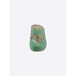 Waldl&auml;ufer WALDL&Auml;UFER Damen Pantoffel, Gr. 38, gr&uuml;n, Filz, Schuhe