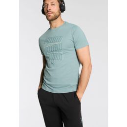 Puma Herren T-Shirt "ESS LOGO LAB HOG TEE", gr&uuml;n, Gr. L, unifarben, Jersey, Obermaterial: 100% Baumwolle, Shirts, Regular Fit, Kurzarm, f&uuml;r