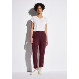 Street One Damen 7/8-Hose, rot, Gr. 38, unifarben, Stoff, 95% Viskose, 5% Elasthan, Hosen, mit Elastikbund