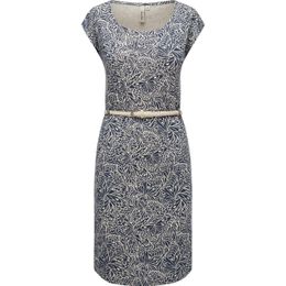 Ragwear Damen Shirtkleid "Lilithe YOUMODO", blau, Gr. L, Obermaterial: 50% Baumwolle, 50% Modal, Kleider, Sommerkleid mit Alloverprint und