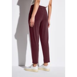 Street One Damen 7/8-Hose, rot, Gr. 34, unifarben, Stoff, 95% Viskose, 5% Elasthan, Hosen, mit Elastikbund