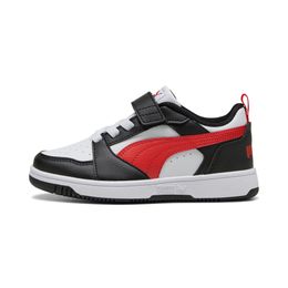 Puma M&auml;dchen Sneaker "REBOUND V6 LO AC+ PS", Gr. 28, rot, Synthetik, Schuhe, kn&ouml;chelhoher Schnitt, mit Klettverschluss, mit Gummilaufsohle