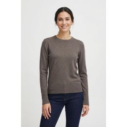 Freequent Damen Strickpullover "FQKATIE-PULLOVER", braun, Gr. L, unifarben, Strick, Obermaterial: 82% Viskose, 16% Polyamid, 2% Elasthan, Pullover,