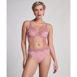 Hunkem&ouml;ller HUNKEM&Ouml;LLER Damen Slip "Hochgeschnittener Slip Diva", Gr. Mrosa, 73% Polyamid, 14% Elasthan, 13% Polyester, Unterhosen