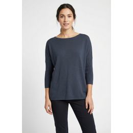 Freequent Damen Strickpullover "FQJONE-PU", blau, Gr. L, unifarben, Strick, Obermaterial: 80% Viskose, 20% Polyamid, Pullover, mit 3/4 Armen