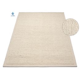 Wollteppich OTTO HOME, B:240cm H:14mm L:320cm, wei&szlig;, Kunstfaser, Wolle, Wohnzimmer, Teppiche, "Wolly Rahmen, handgewebt, Wolle", einfarbig, Teppich,
