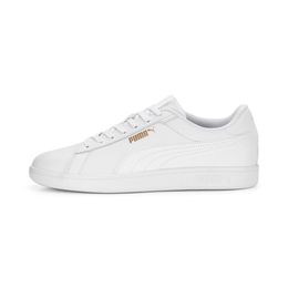 Puma Damen Sneaker "SMASH 3.0 L", Gr. 37, wei&szlig;, Leder, unifarben, Schuhe, mit sportlicher Optik, mit leicht profilierter Gummilaufsohle