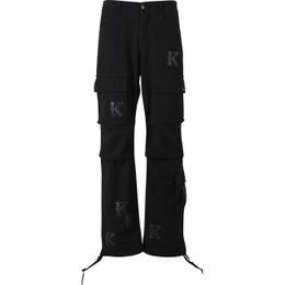 Karl Kani Herren Cargohose "Karl Kani KKPatch Multipocket Cargo Pants", schwarz, Gr. XL, 100% Baumwolle, Hosen