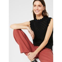 bonprix Damen Pullunder, schwarz, Gr. 44, unifarben, Strick, Obermaterial: 50% Baumwolle, 50% Polyacryl, Pullover, aus Baumwolle und Polyacryl, ohne