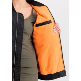 Damen Bomberjacke "MA-1 Core W", schwarz, Gr. XS, Alpha Industries, Obermaterial: 100% Nylon. Futter: 100% Nylon. F&uuml;llung: 100% Polyester, Jacken